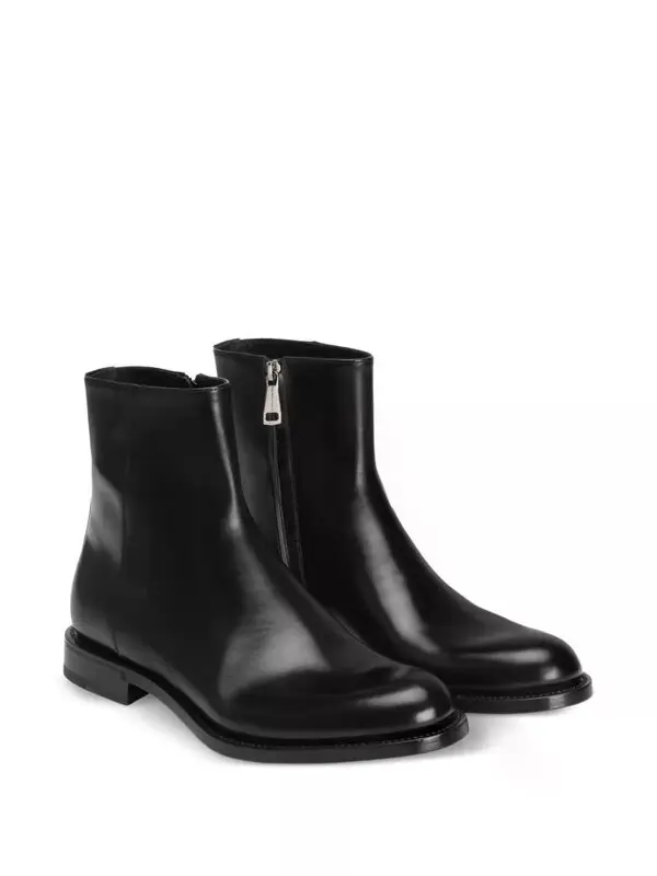 Dolce & Gabbana Zip Up Leather Ankle Boots