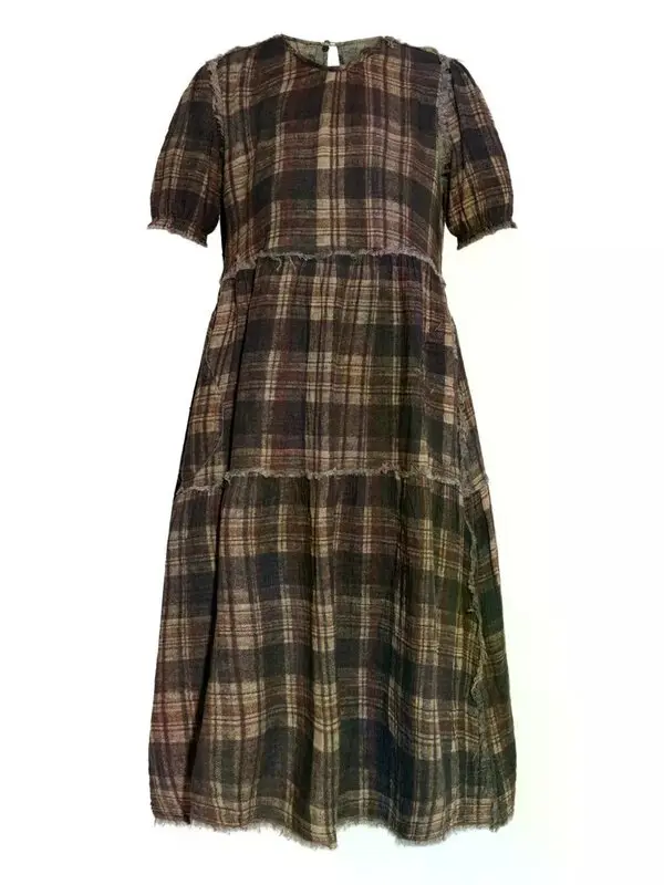 R13 Tiered Check Dress