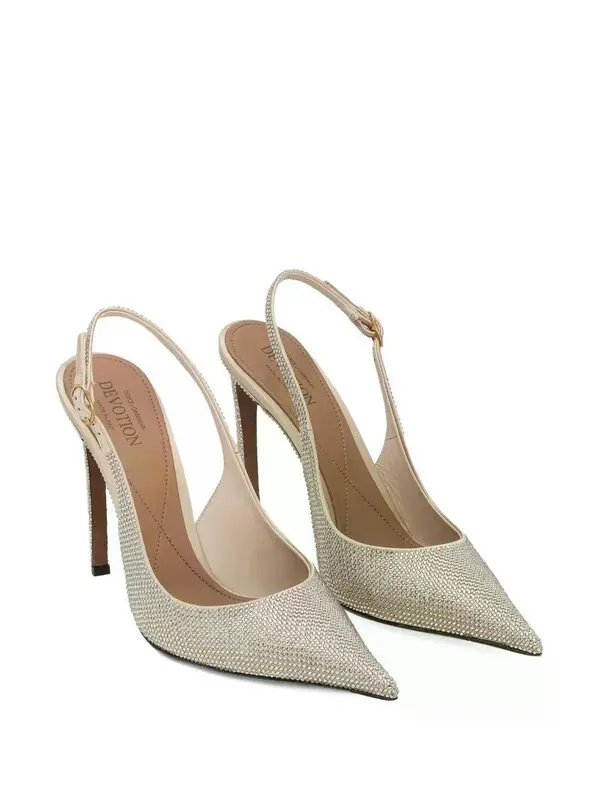 Dolce & Gabbana 105mm Devotion Rhinestone-embellished Slingback Pumps - Neutrals