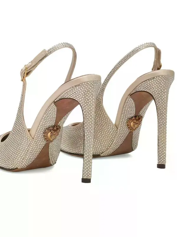 Dolce & Gabbana 105mm Devotion Rhinestone-embellished Slingback Pumps - Neutrals