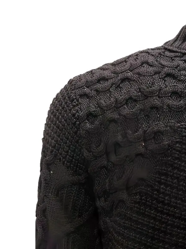 PAOLO PECORA Cable-knit Round-neck Sweater