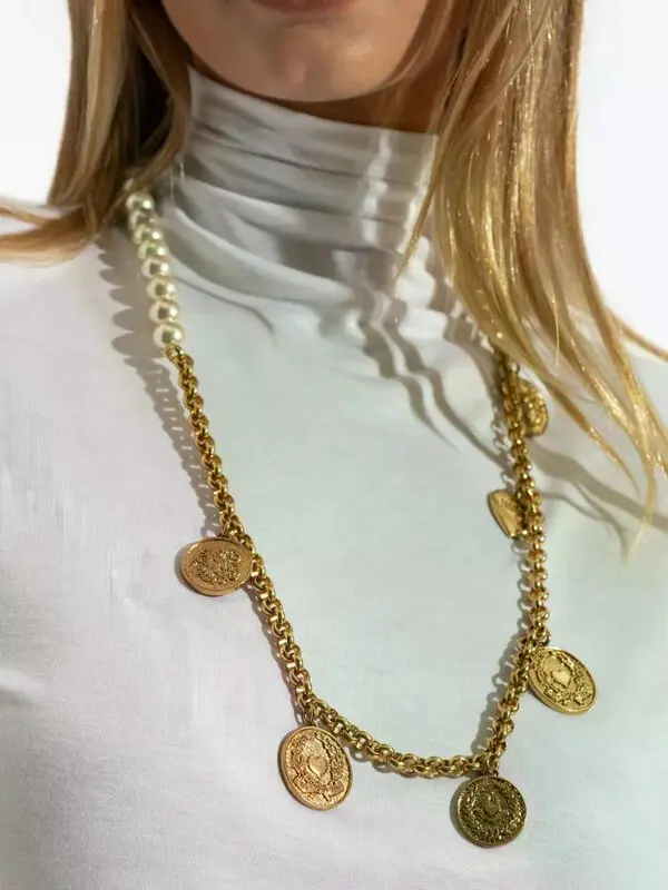 Moschino Coin-charm Chain Necklace