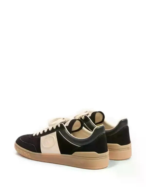 Valentino Garavani Split Leather And Calfskin Nappa Low Top Trainers - Black