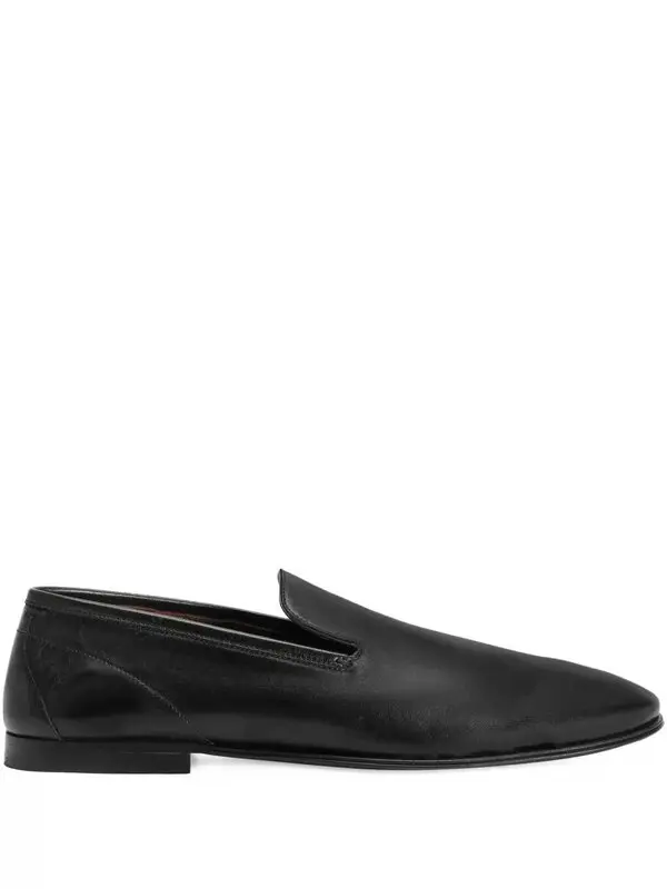 Dolce & Gabbana Leather Slip-on Loafers - Black