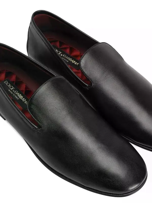 Dolce & Gabbana Leather Slip-on Loafers - Black