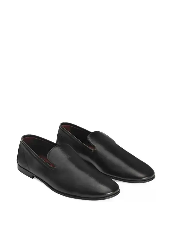 Dolce & Gabbana Leather Slip-on Loafers - Black