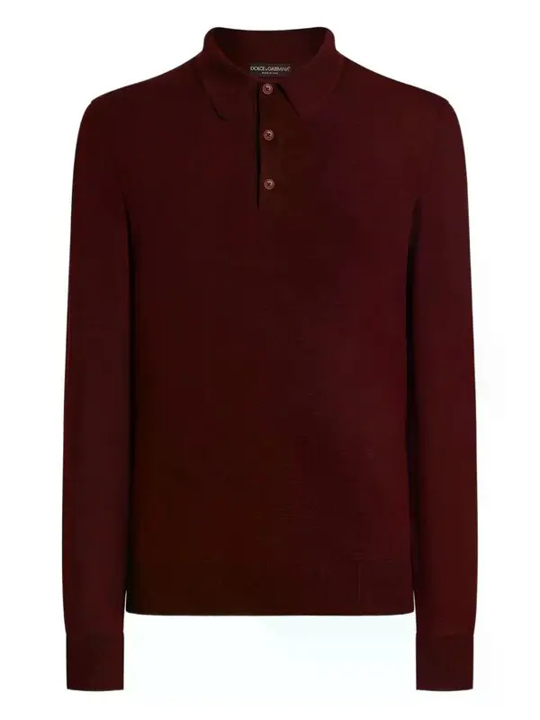 Dolce & Gabbana Long-sleeve Polo Shirt - Red