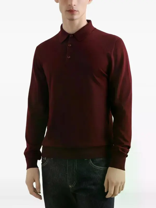 Dolce & Gabbana Long-sleeve Polo Shirt - Red
