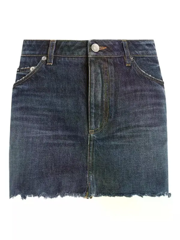 Dolce & Gabbana Frayed Mini Denim Skirt