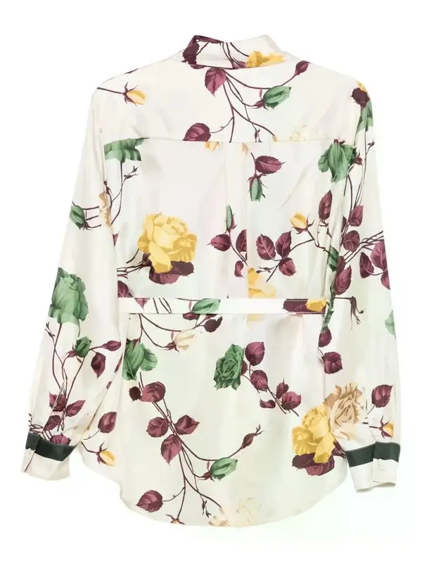 P.a.r.o.s.h Rose-print Belted Shirt
