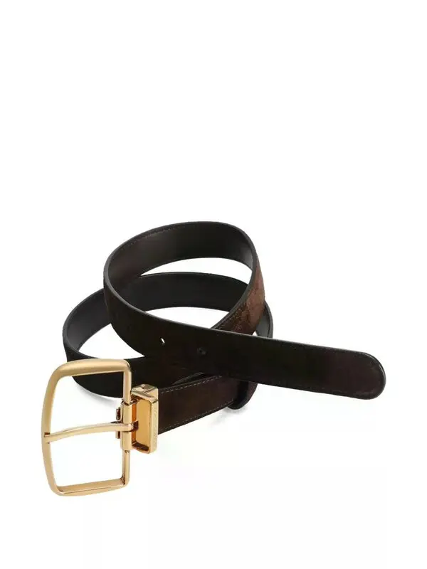 Dolce & Gabbana Buckle Suede Belt - Brown