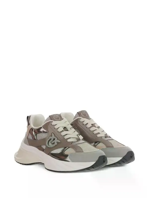 Pinko Metallic-panel Lace-up Sneakers