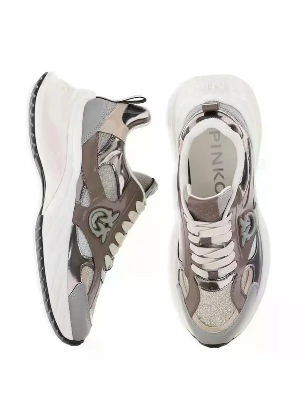 Pinko Metallic-panel Lace-up Sneakers