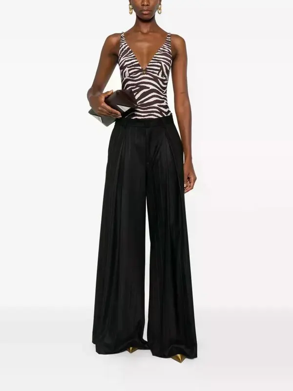 Andamane Pinstripe Pleated Trousers