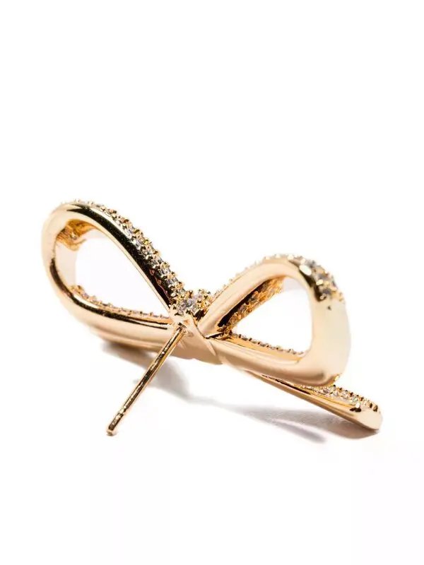 SELF-PORTRAIT Crystal-embellished Bow Earrings