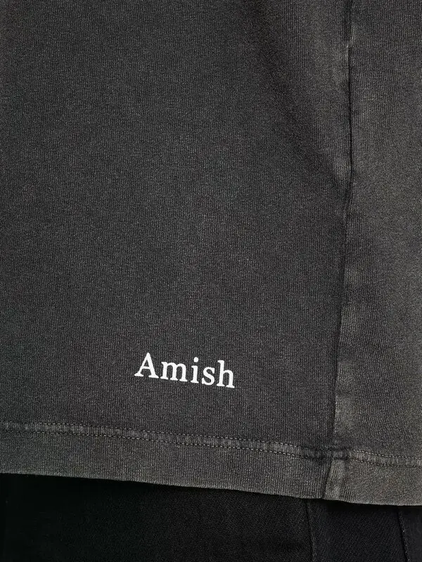 AMISH Washed-effect Cotton T-shirt