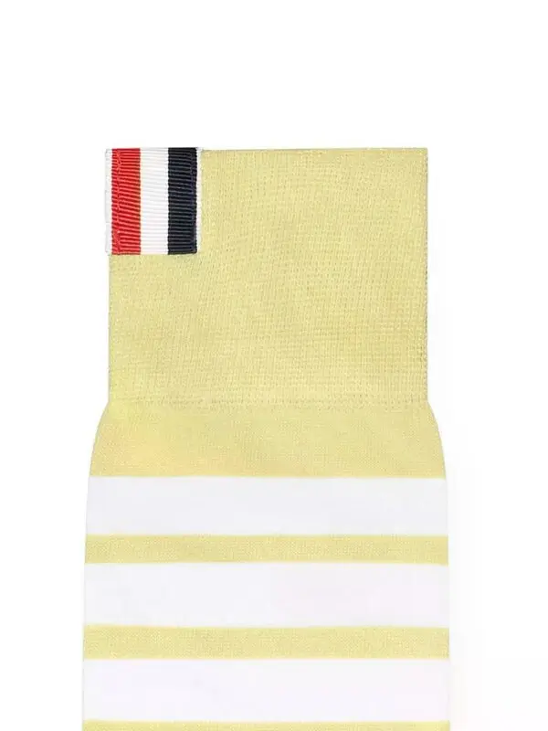 Thom Browne Four-bar Striped Socks - Yellow