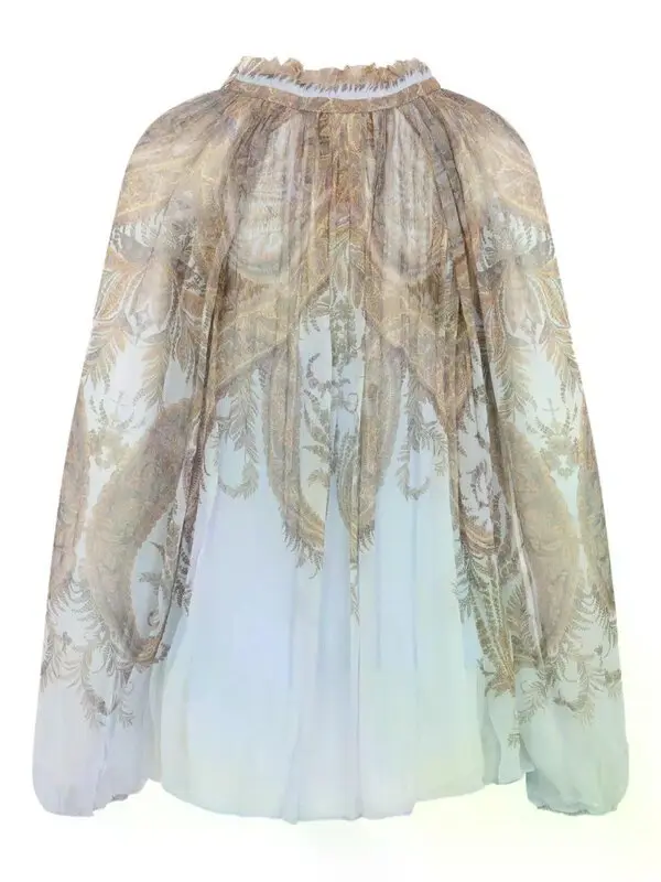 Zimmermann Paisley-print Ruffled Blouse - Black