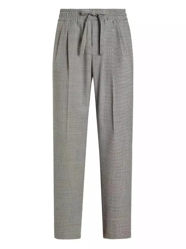 Dolce & Gabbana Houndstooth Pleat-detail Trousers - Grey