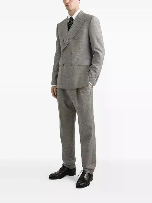 Dolce & Gabbana Houndstooth Pleat-detail Trousers - Grey