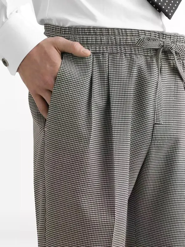 Dolce & Gabbana Houndstooth Pleat-detail Trousers - Grey