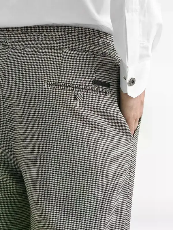 Dolce & Gabbana Houndstooth Pleat-detail Trousers - Grey