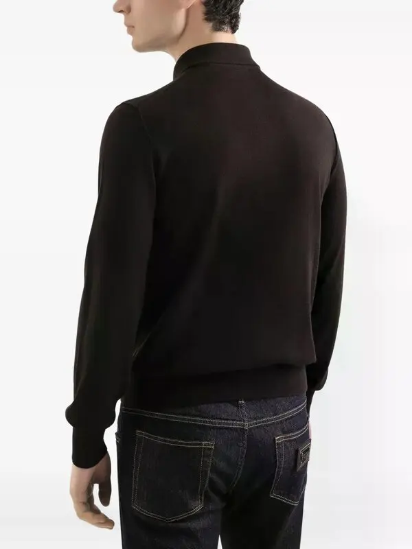 Dolce & Gabbana Long-sleeve Polo Shirt - Brown