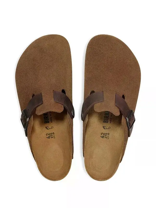 BIRKENSTOCK Suede Buckle Clogs