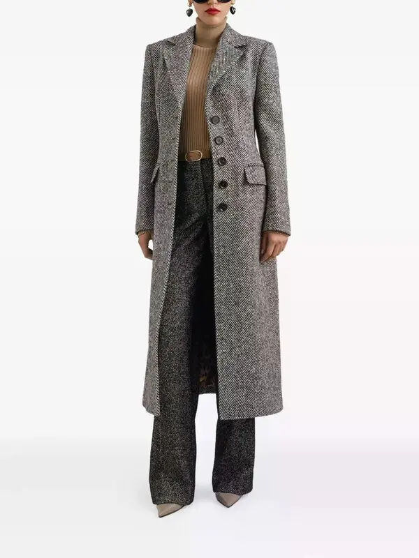Dolce & Gabbana Herringbone Buttoned Coat