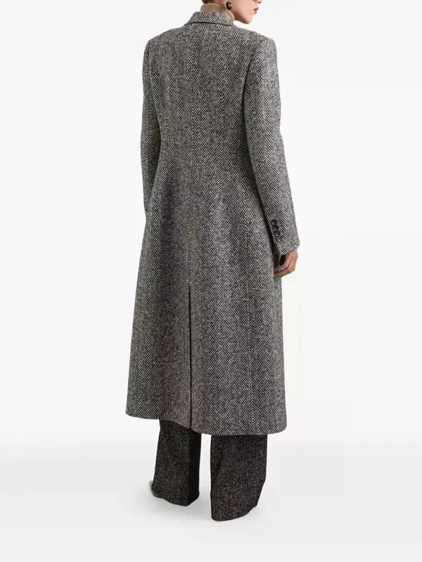 Dolce & Gabbana Herringbone Buttoned Coat