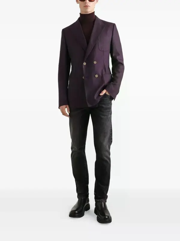 Dolce & Gabbana Logo-plaque Faded Jeans - Black