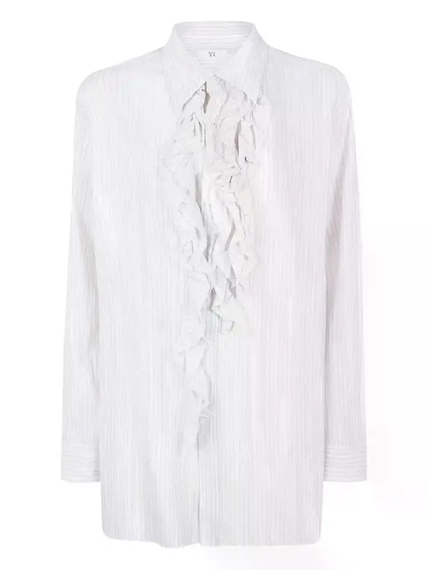 Y’s Pinstriped Ruffle Shirt