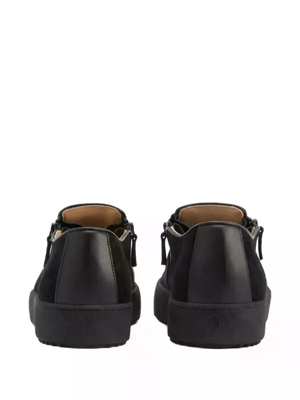 GIUSEPPE ZANOTTI Suede Slip-on Sneakers With Zip Detail - Black