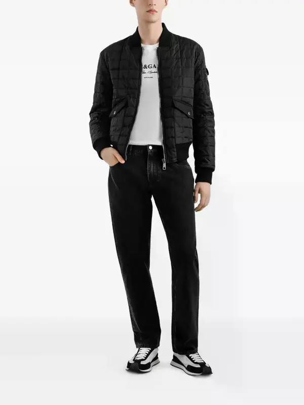 Dolce & Gabbana Quilted Bomber Jacket - Black
