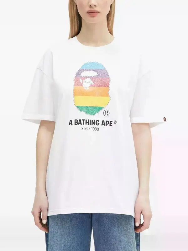 A BATHING APE Rainbow-embellished T-shirt