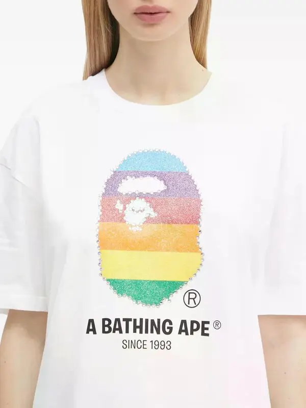 A BATHING APE Rainbow-embellished T-shirt