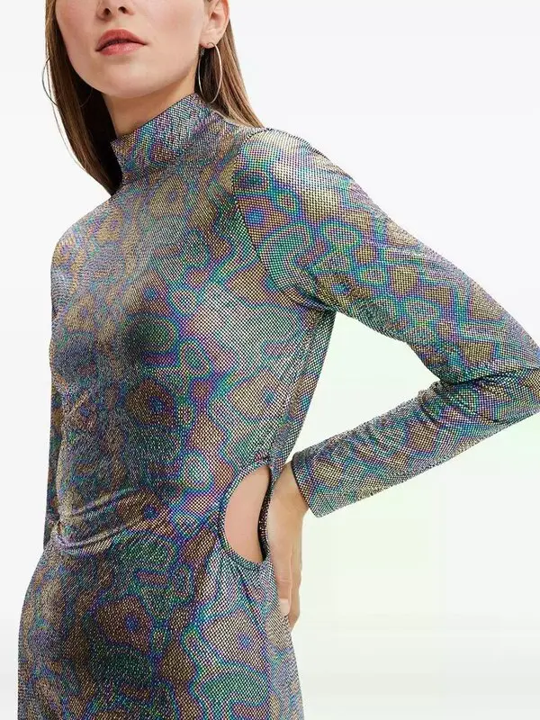Desigual Abstract Print Cut-out Mini Dress