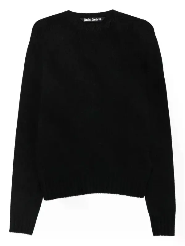 Palm Angels Crew-neck Knit Sweater - Black