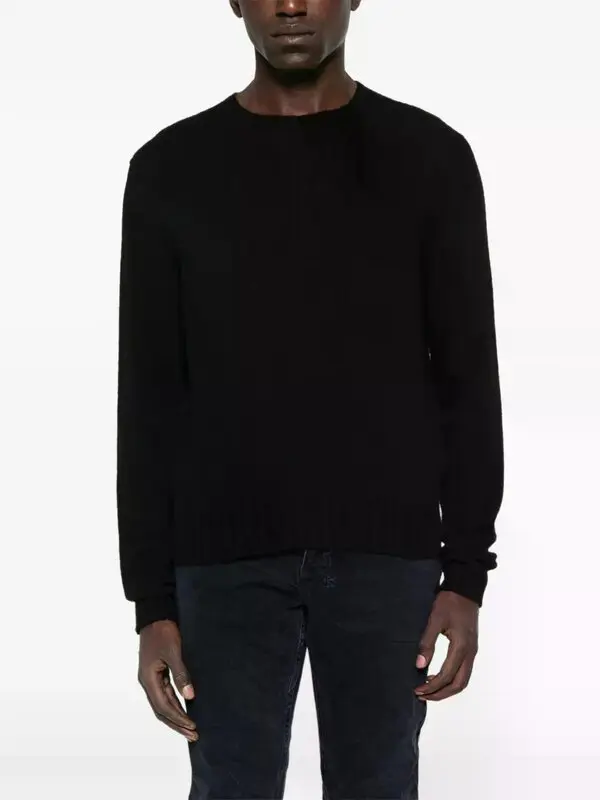 Palm Angels Crew-neck Knit Sweater - Black