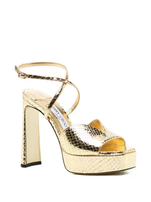 JIMMY CHOO 120mm Snakeskin Sandals