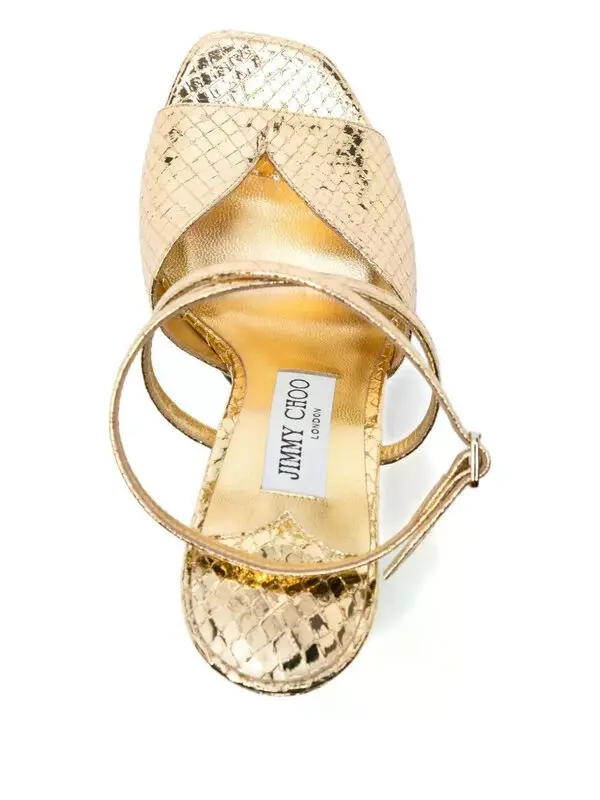 JIMMY CHOO 120mm Snakeskin Sandals