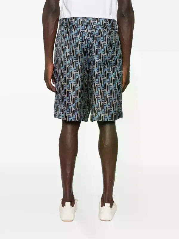 Fendi Monogram-print Silk Shorts