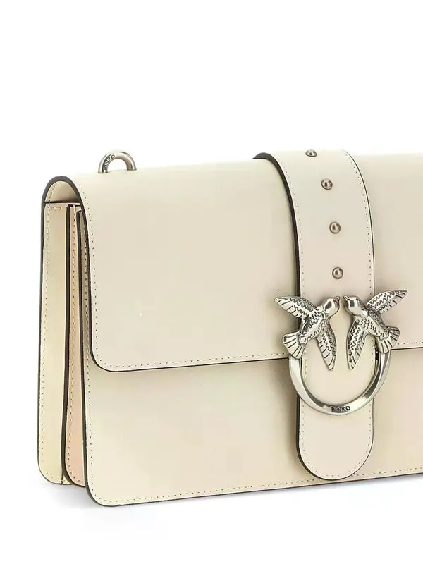 Pinko Bird-embellished Flap Crossbody Bag - Neutrals