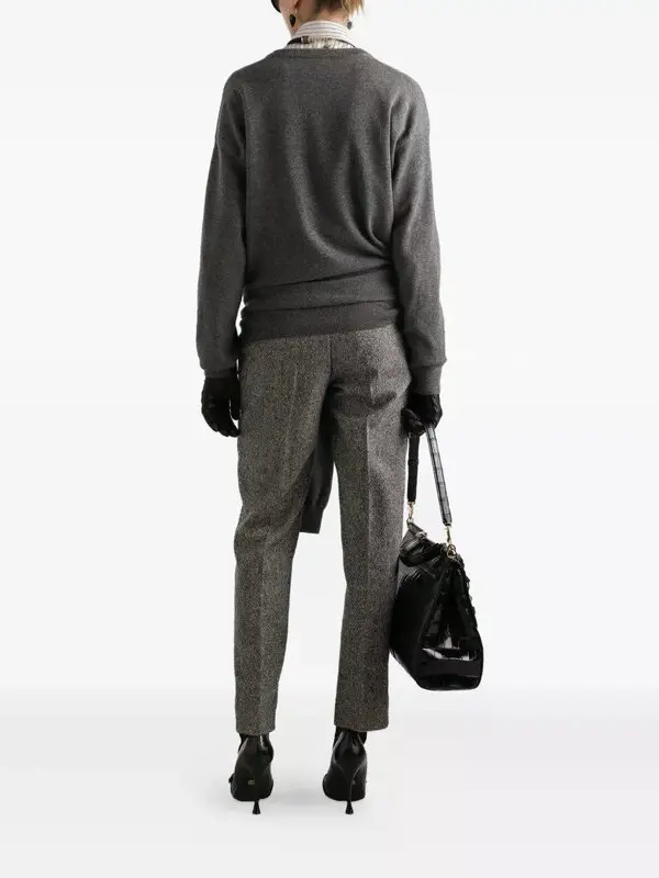 Dolce & Gabbana Tweed Mélange Trousers - Black
