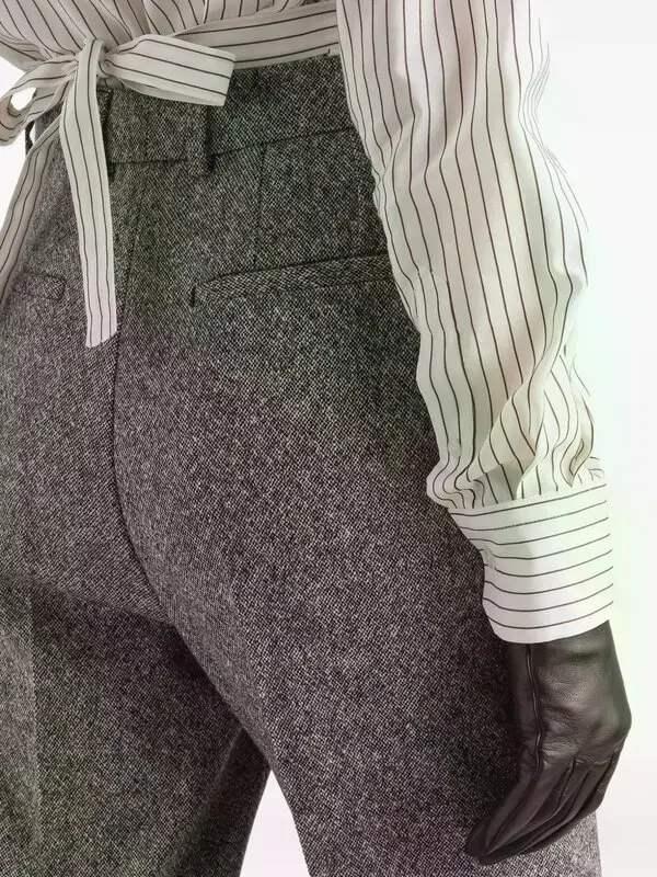 Dolce & Gabbana Tweed Mélange Trousers - Black