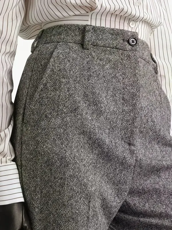 Dolce & Gabbana Tweed Mélange Trousers - Black