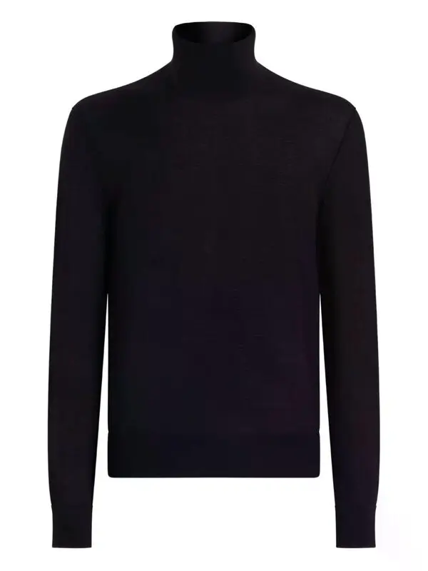 Dolce & Gabbana Turtleneck Fine Knit Sweater - Blue