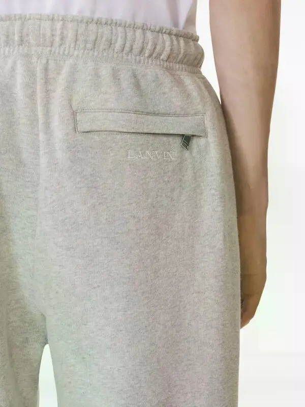 LANVIN Embroidered-logo Trousers - Grey