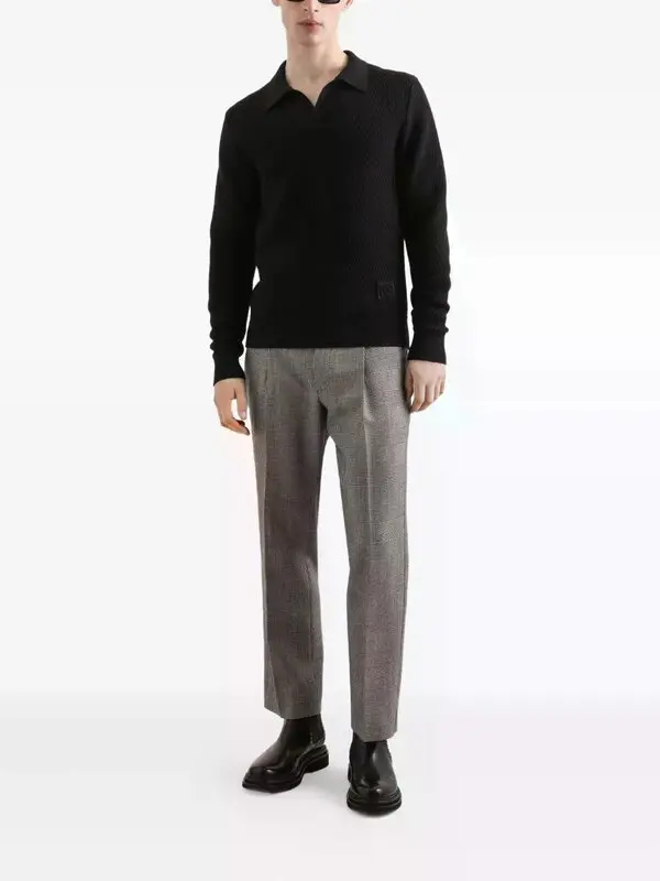 Dolce & Gabbana Checked Trousers With Pleat Detailing - Grey