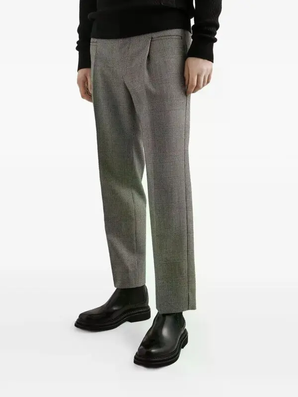 Dolce & Gabbana Checked Trousers With Pleat Detailing - Grey